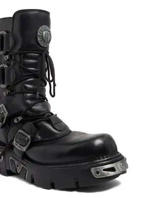 Rabanne X New Rock Buckled Leather Boots