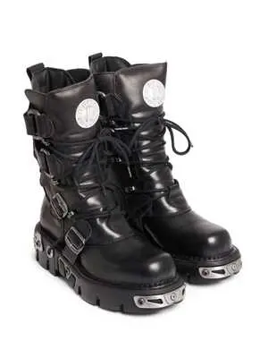 Rabanne X New Rock Buckled Leather Boots