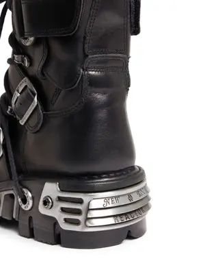 Rabanne X New Rock Buckled Leather Boots