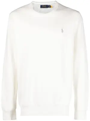 Polo Ralph Lauren Crew Neck Embroidered Sweater - White