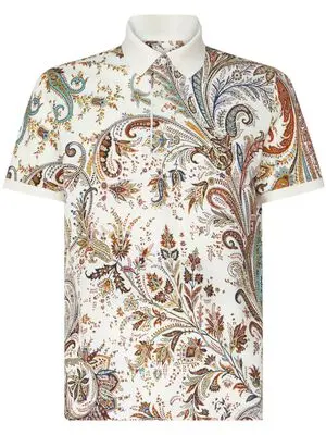 Etro Paisley-print Cotton Polo Shirt - White