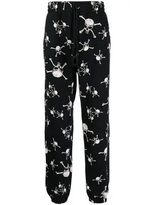 SAINT MXXXXXX Skull-print Cotton Track Pants