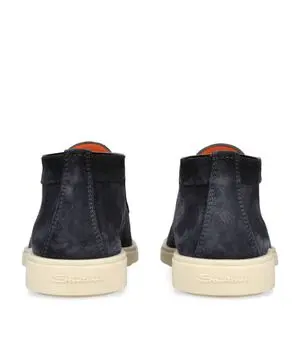 Santoni Suede High-top Loafers - Navy
