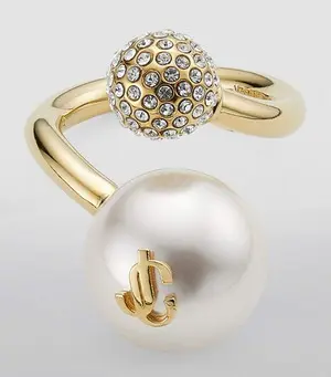 JIMMY CHOO Embellished Auri Ring - Gold