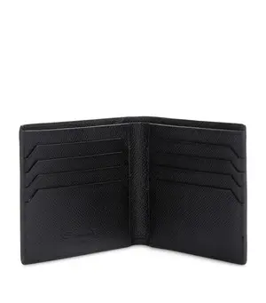 Santoni Textured Leather Wallet - Black