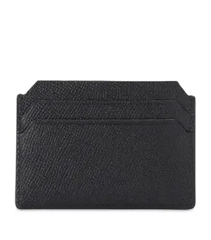 Santoni Textured Leather Card Holder - Black