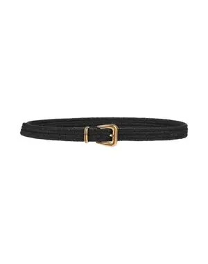 Brunello Cucinelli Woven Belt With Buckle And Leather Lining - Black