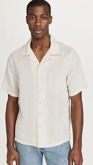 Onia Air Linen Convertible Camp Shirt - Stone