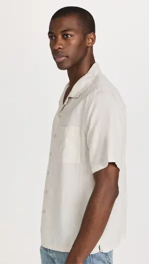 Onia Air Linen Convertible Camp Shirt - Stone