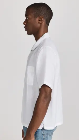 Onia Air Linen Convertible Camp Shirt - White
