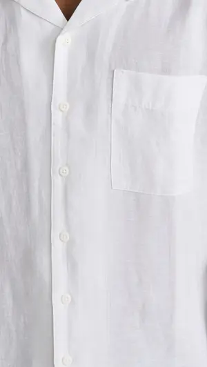 Onia Air Linen Convertible Camp Shirt - White
