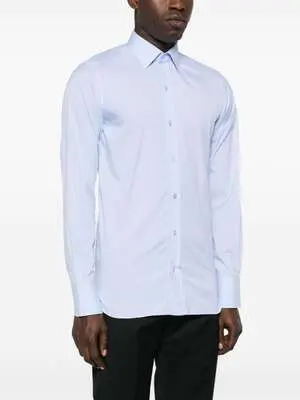 TOM FORD Plain Cotton Shirt - Blue