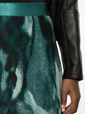 BOSS Evibelle Abstract-print Pleated Skirt