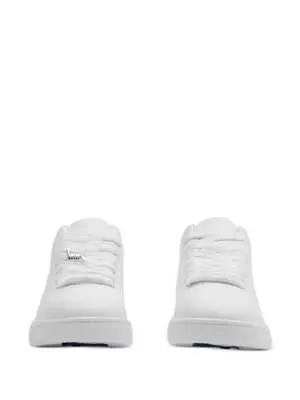 Burberry Debossed Leather Sneakers - White