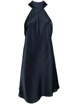 Michelle Mason Halterneck Mini Dress - Blue