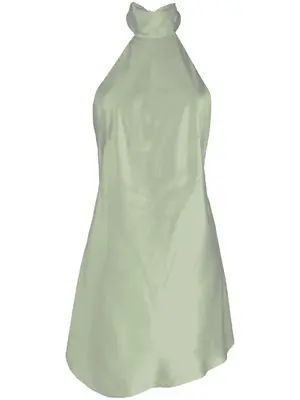 Michelle Mason Halterneck Mini Dress - Green