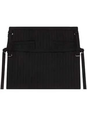 COURREGES Pinstriped Virgin Wool Mini Skirt