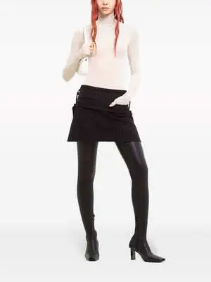 COURREGES Pinstriped Virgin Wool Mini Skirt