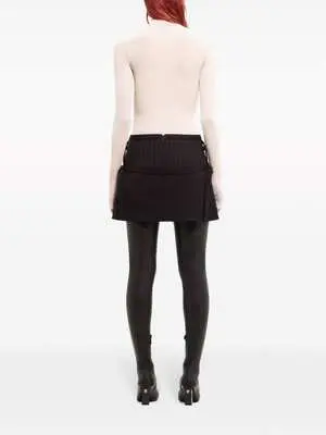 COURREGES Pinstriped Virgin Wool Mini Skirt