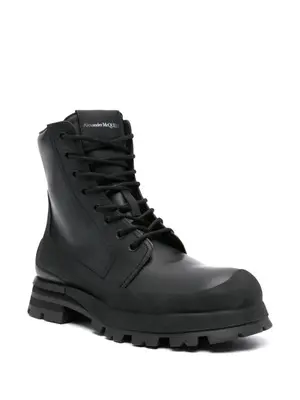 Alexander McQueen Lace-up Leather Boots