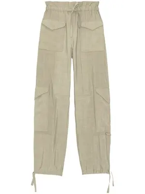 GANNI Drawstring Cargo Pants - Green