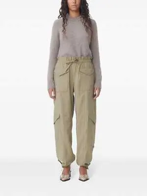 GANNI Drawstring Cargo Pants - Green