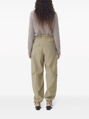 GANNI Drawstring Cargo Pants - Green