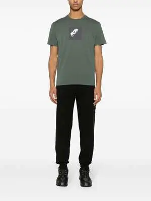 Stone Island Compass-appliqué Cotton Track Pants - Black