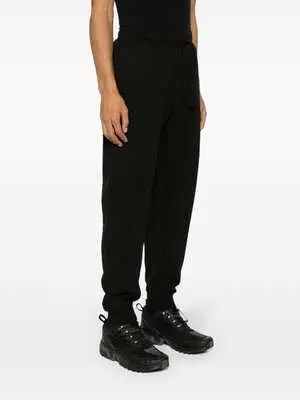 Stone Island Compass-appliqué Cotton Track Pants - Black