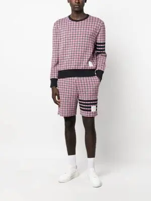 Thom Browne Checked Jacquard Crew-neck Sweatshirt