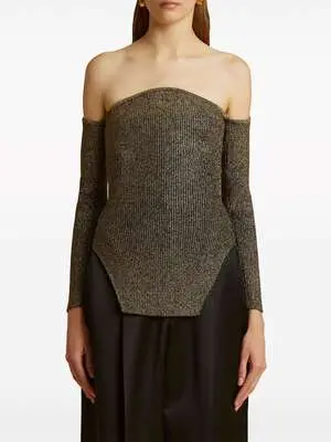 Khaite The Maria Off-shoulder Jumper - Green