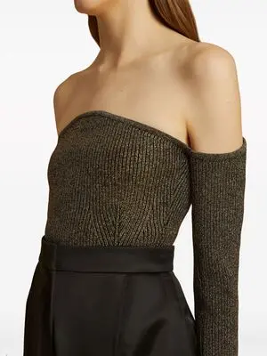 Khaite The Maria Off-shoulder Jumper - Green
