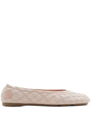 Burberry Sadler Leather Ballerina Shoes - Pink