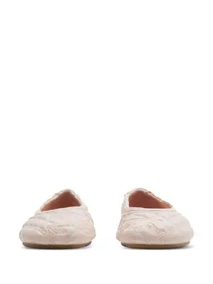 Burberry Sadler Leather Ballerina Shoes - Pink