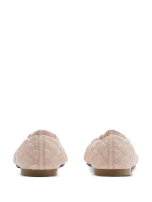 Burberry Sadler Leather Ballerina Shoes - Pink