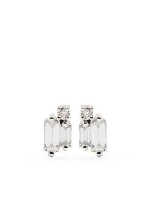 SUZANNE KALAN 18kt White Gold Diamond Stud Earrings - Silver