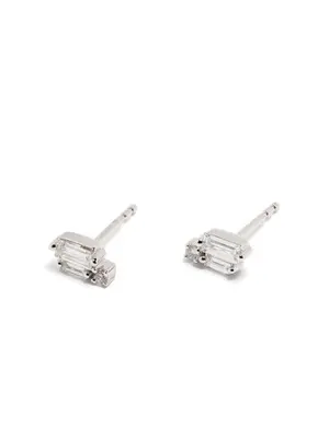 SUZANNE KALAN 18kt White Gold Diamond Stud Earrings - Silver