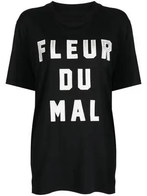 FLEUR DU MAL Logo-embroidered T-shirt