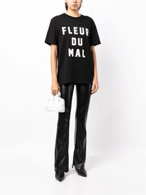 FLEUR DU MAL Logo-embroidered T-shirt