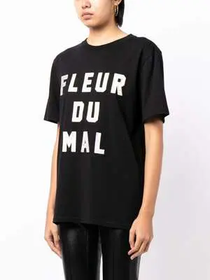 FLEUR DU MAL Logo-embroidered T-shirt