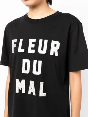 FLEUR DU MAL Logo-embroidered T-shirt