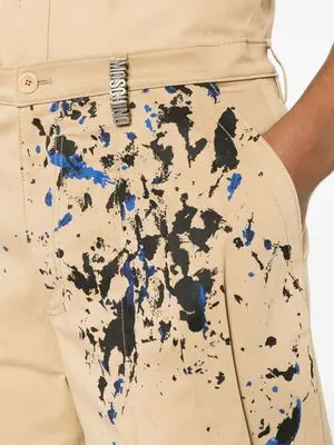Moschino Painterly-print Cotton Shorts