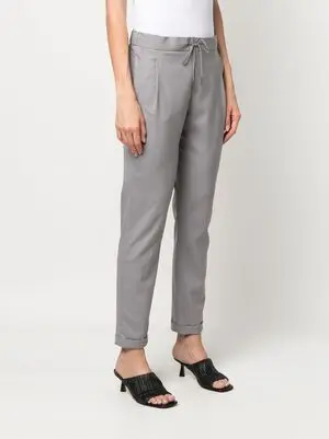 Fabiana Filippi Tapered Virgin Wool Trousers - Grey