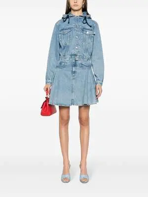 Moschino Hooded Cropped Denim Jacket
