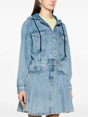 Moschino Hooded Cropped Denim Jacket