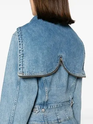 Moschino Hooded Cropped Denim Jacket