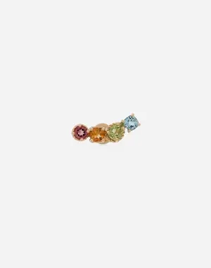 Dolce & Gabbana Rainbow Single Earring With Multicolored Gems - Gold