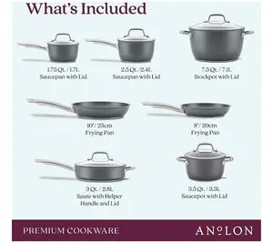 ANOLON Accolade Hard-anodized 12pc Nonstick Ind Uction Set