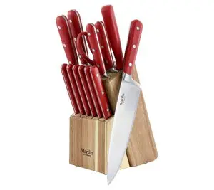 MARTHA STEWART 14 Piece Stainless Steel Cutleryset In Red - Silver
