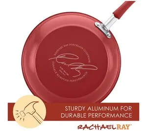 RACHAEL RAY Cucina Nonstick Cookware Set, 10pc, Cranberry Red